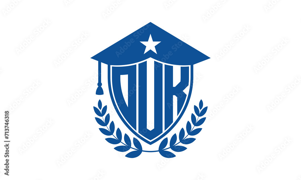 OUK three letter iconic academic logo design vector template. monogram ...