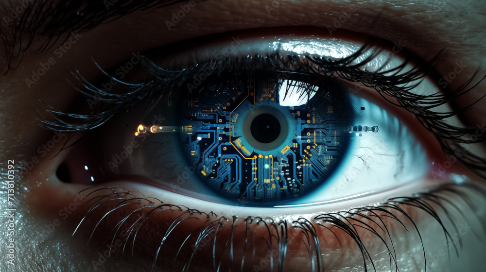 Stock-Foto „A Cybernetic Eye Implant is an improved version of the ...