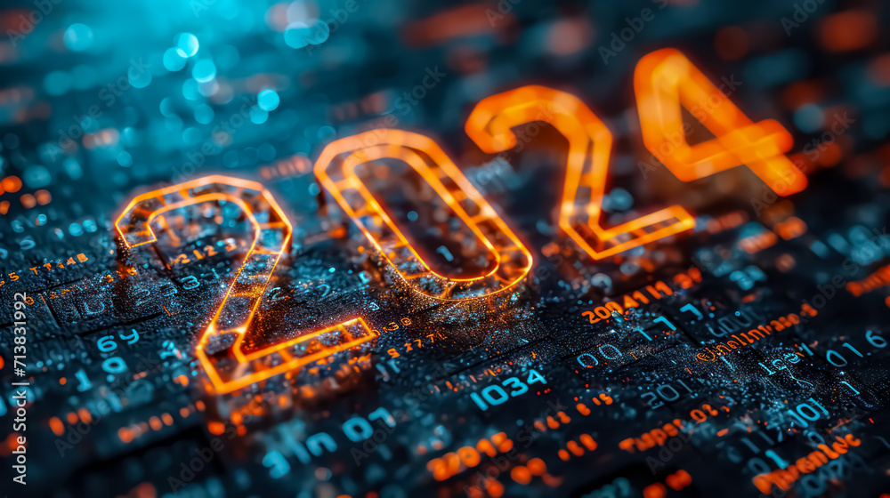 2024 futuristic writing Stock Illustration | Adobe Stock