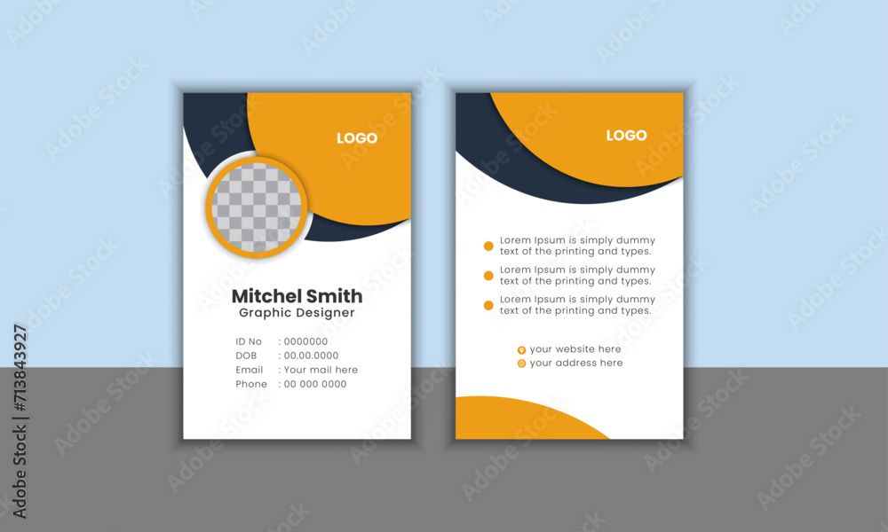 Abstract and clean business id card template. professional id card ...