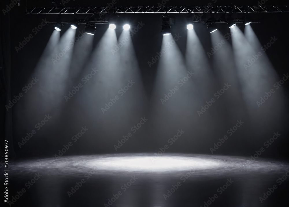 Light modern dance stage background with spotlight illuminated the ...