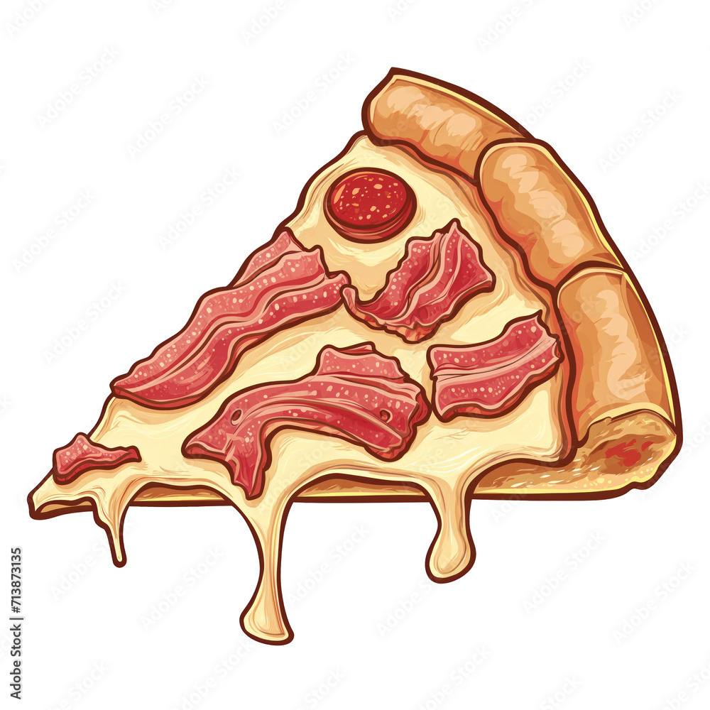 crispy bacon stripes pizza slice. Clipart PNG image . Transparent ...