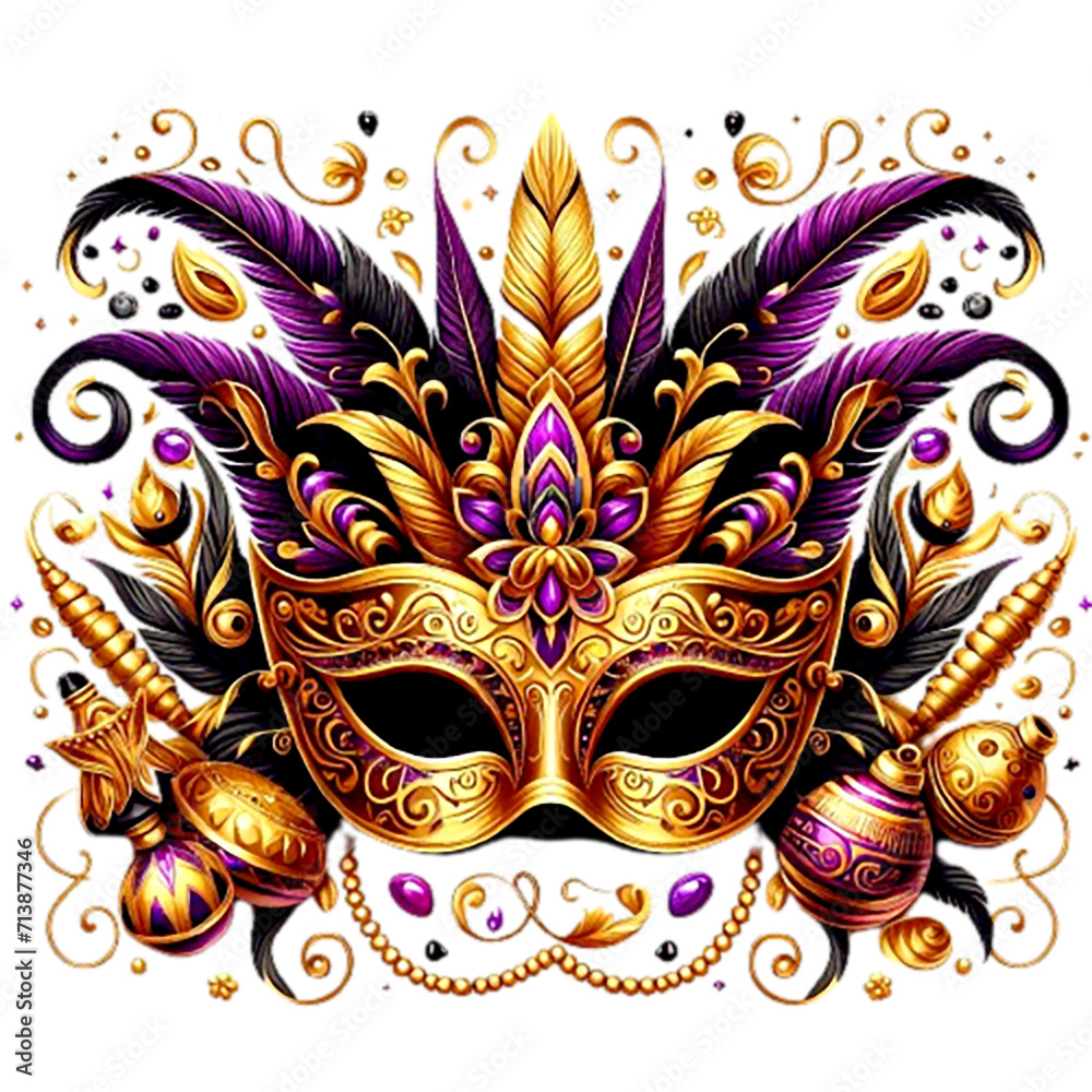 Mardi Gras mask clipart. generative ai Stock Illustration | Adobe Stock