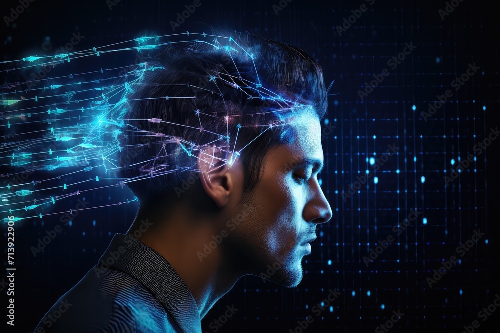 Stock-Illustration „Human mind neural synapse communicating ...