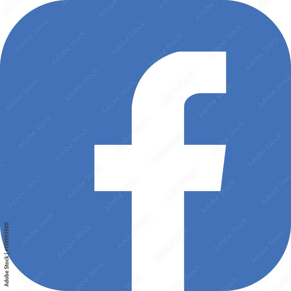 Facebook logo. Realistic social media icon logotype vector. Meta fb ...