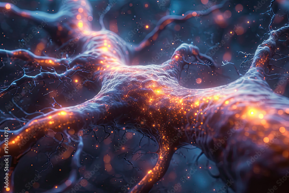 Stock-Illustration „Brain structure synapses microbiology braincells ...