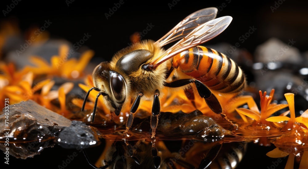 Photo Stock A delicate membranewinged insect, adorned in yellow and ...