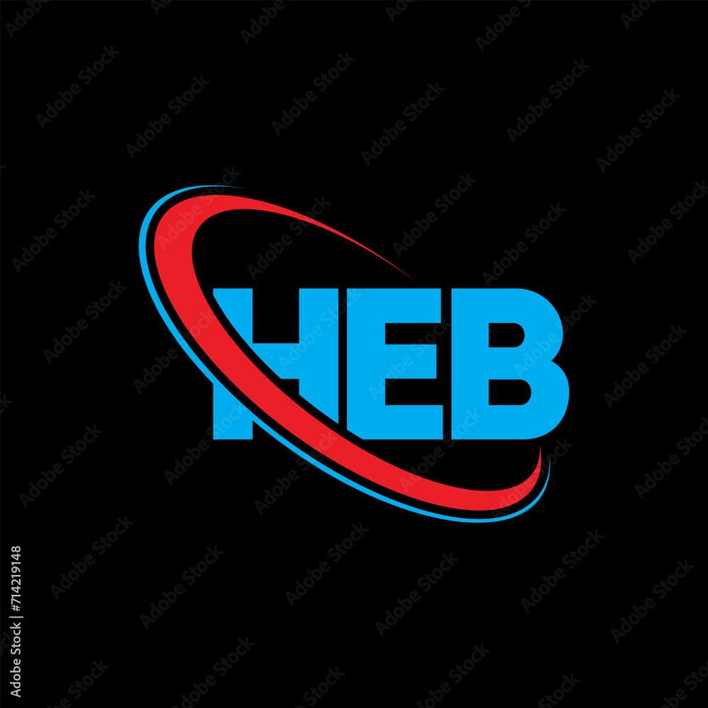 HEB logo. HEB letter. HEB letter logo design. Initials HEB logo linked ...