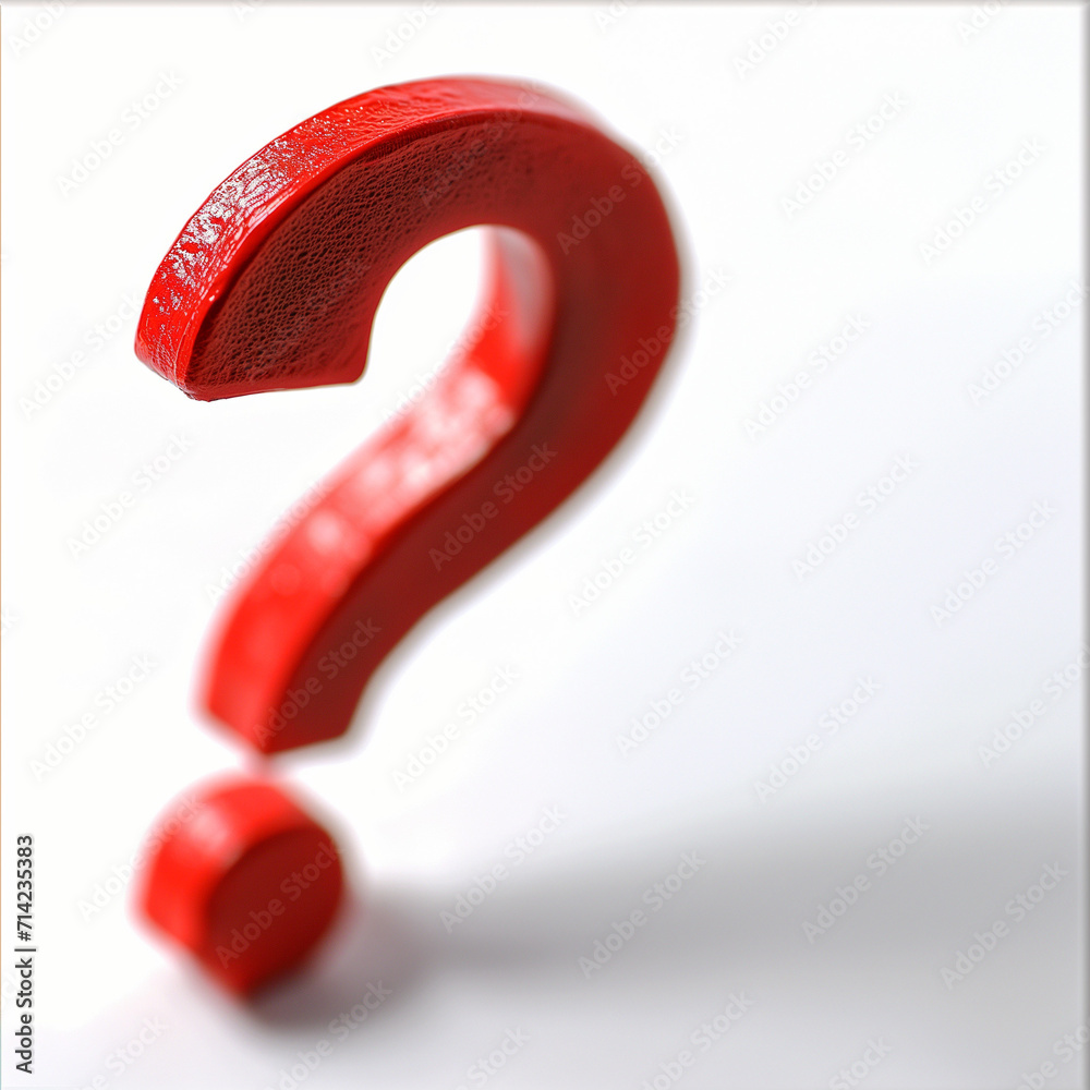 3D Illustration of a Question Mark Icon Painted in Striking Red Hue ...