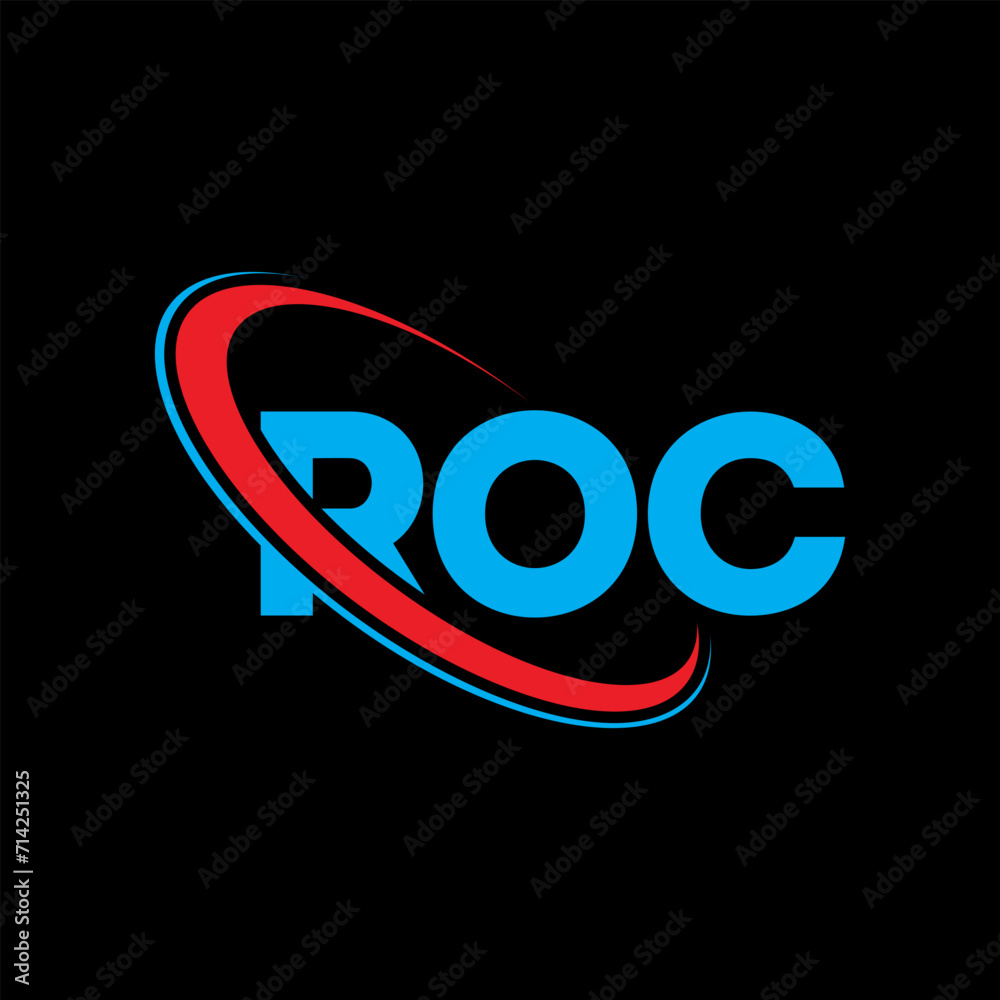 ROC logo. ROC letter. ROC letter logo design. Initials ROC logo linked ...
