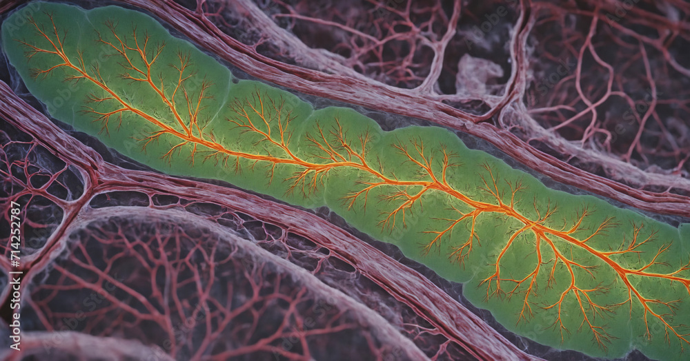 Microscopic view revealing the intricate neural structures of the human ...