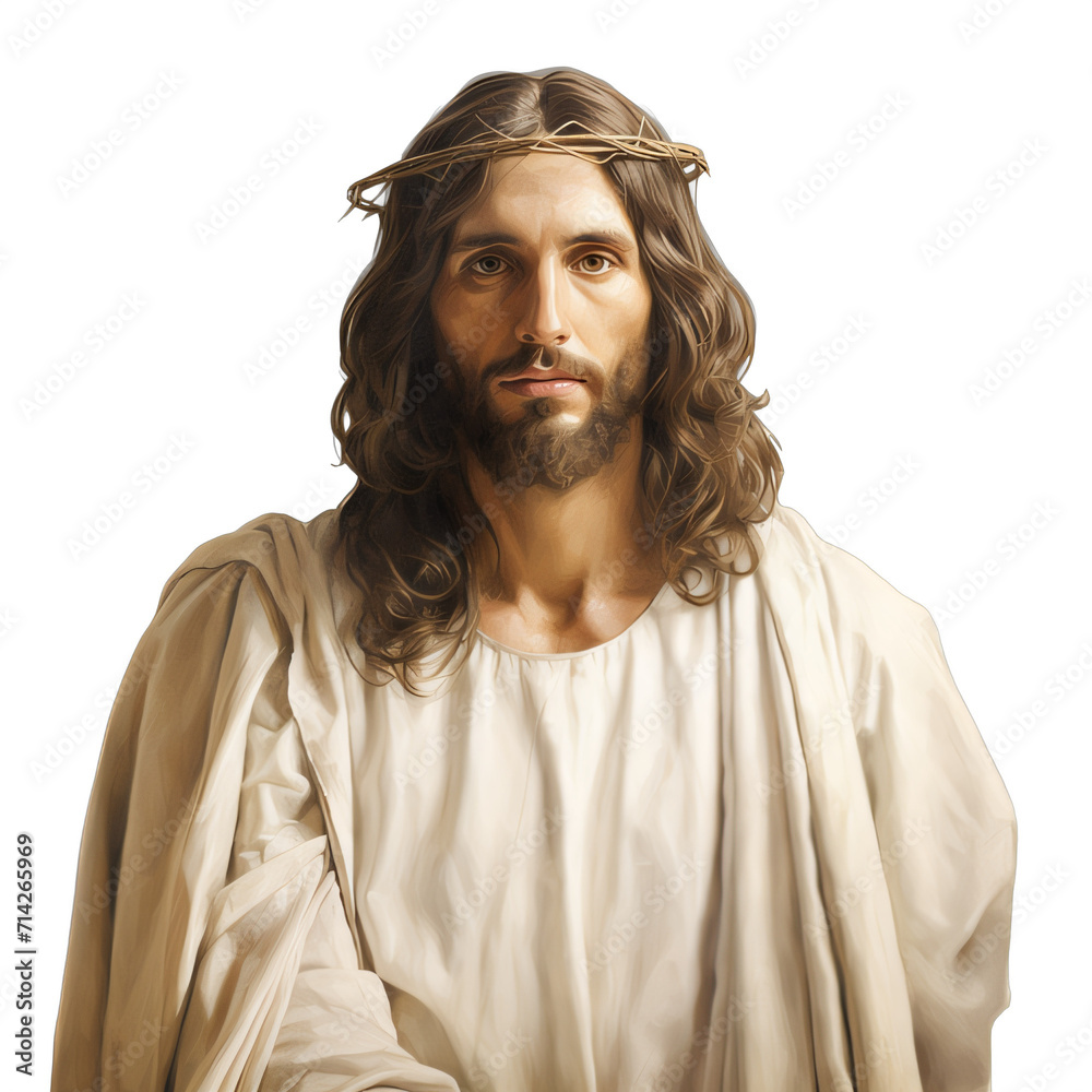 Jesus with a crown of thorns on a transparent background png isolated ...
