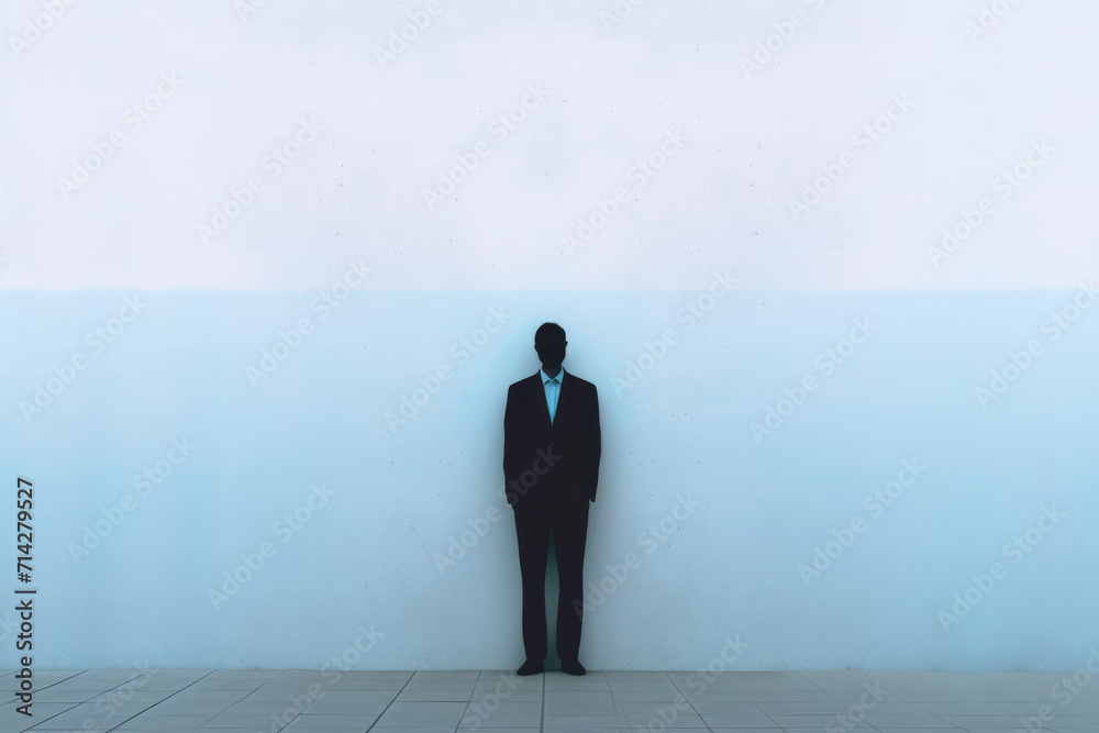 Symbolic minimal employee design image representing office work life ...