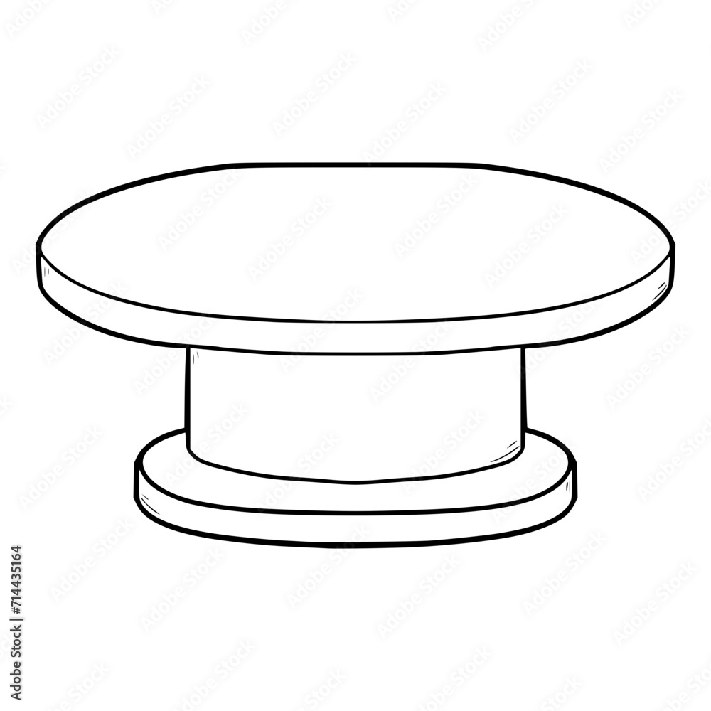 simple round table illustration outline vector Stock Vector | Adobe Stock