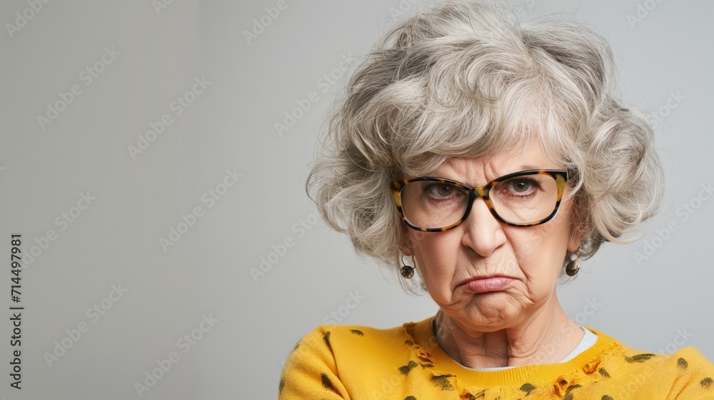 Angry belligerent senior woman looking at the camera Stock Photo ...
