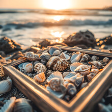 Beach Sand Surrounds Shell Free Stock Photo - Public Domain Pictures
