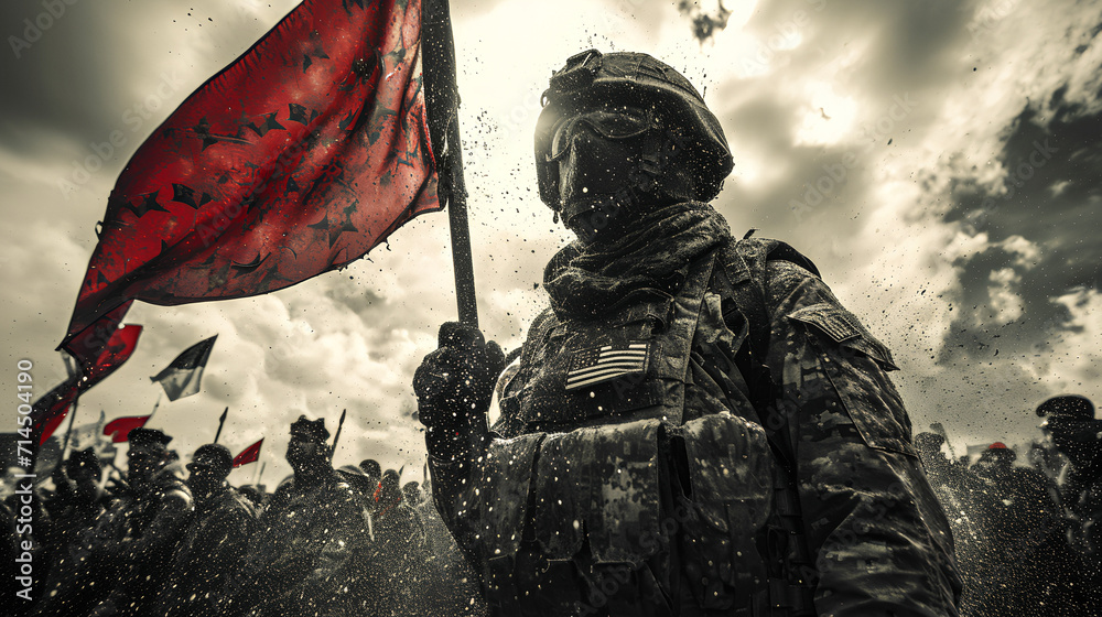 ภาพถ่าย Stock Political polarization - political divide - hypothetical ...