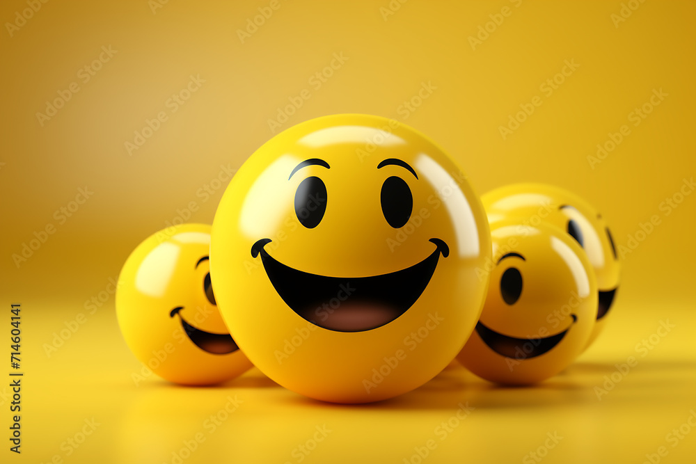 An illustration of a happy smiling emoji emoticon character, smiling ...