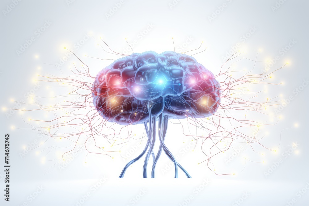 Colored brain neuron mind precision, Stereotactic human axon ...