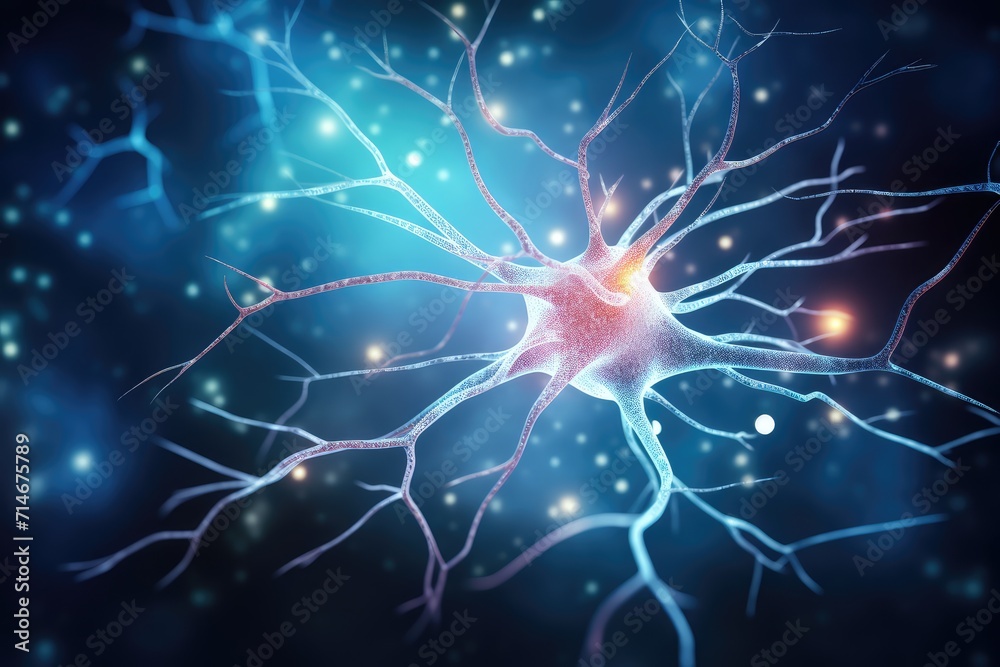 Colored brain neuron mind precision, Stereotactic human axon ...