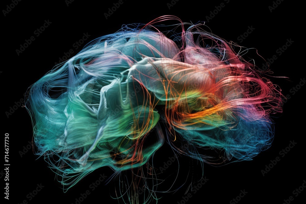 Colorful Human brain sponge, cognitive mental soak neurons. Neuronal ...
