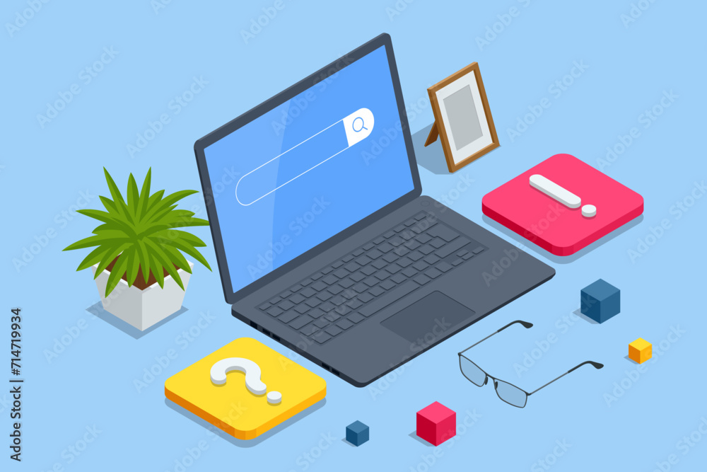 Isometric Question Marks, Message box with question, Chatbot technology, AI chat bot based on ...