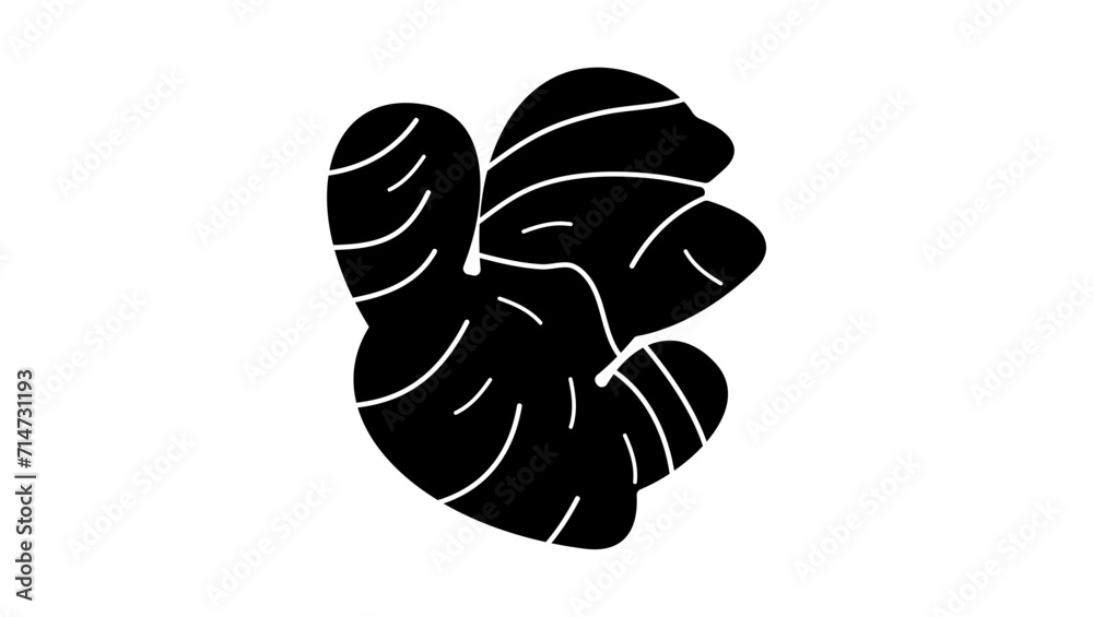 ginger symbol, black isolated silhouette Stock Vector | Adobe Stock