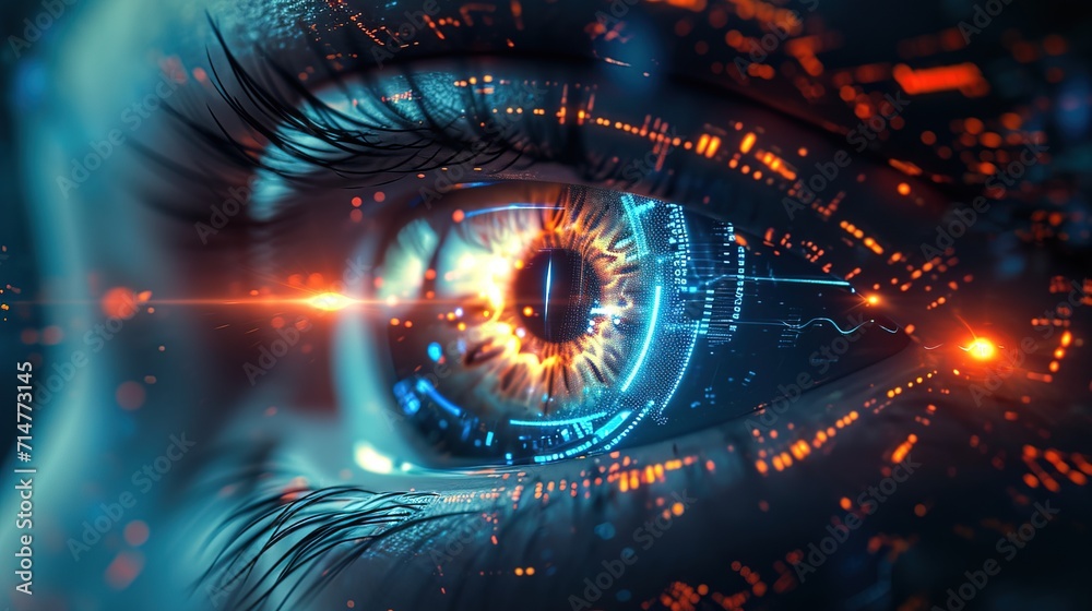 Human eye futuristic system concept - AI Generated Abstract Art Stock ...