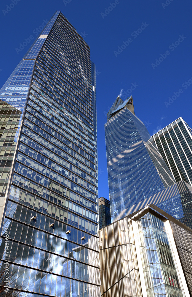Famous skyscrapers with viewing platforms of Hudson Yards, neighborhood ...