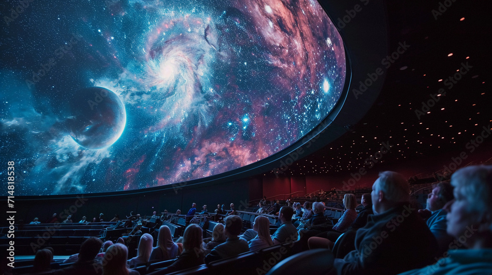 planetarium with a 360-degree view of the night sky, showing high ...