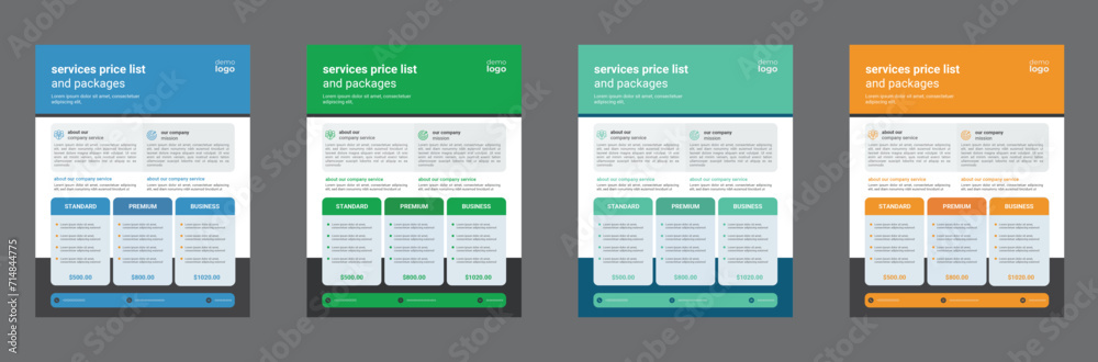 Vector Business Flyer Design Template and sale sheet and price list ...
