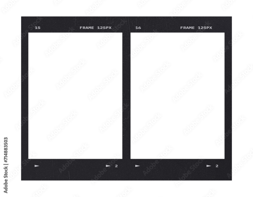 Camera transparent film strip mockup, isolated on white background ...