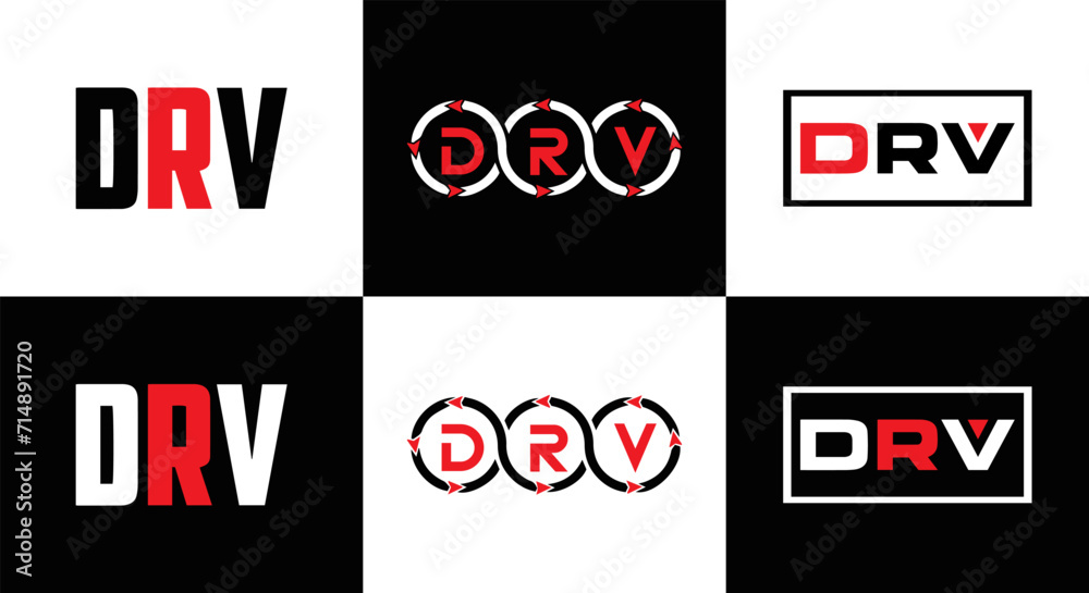 DRV logo. D R V design. White DRV letter. DRV, D R V letter logo design ...