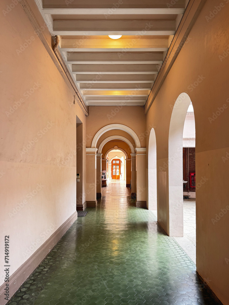 The University of Hong Kong main grand staircase and corridor hall ...