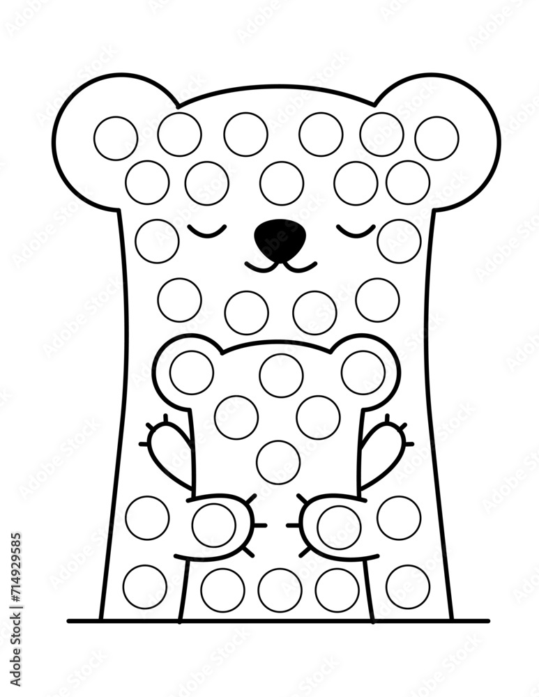 Animal coloring page for kids, dot markers activity book Stock Vector ...