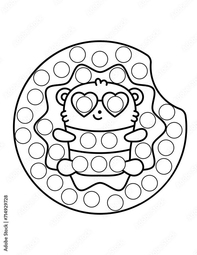 Animal coloring page for kids, dot markers activity book Stock Vector ...