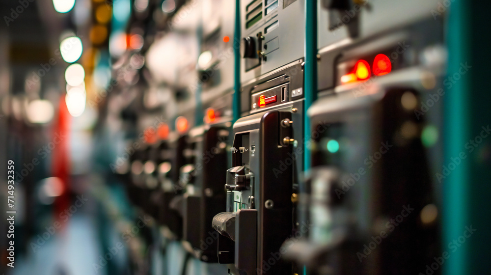 Digital control panel: A closeup of a high-tech control system with ...