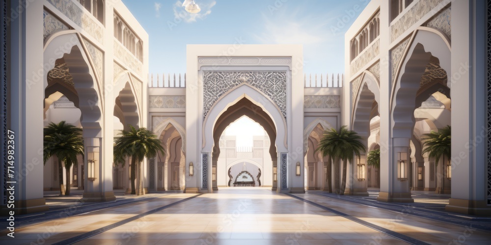 3D design concept for the main entrance of an Islamic boarding school ...