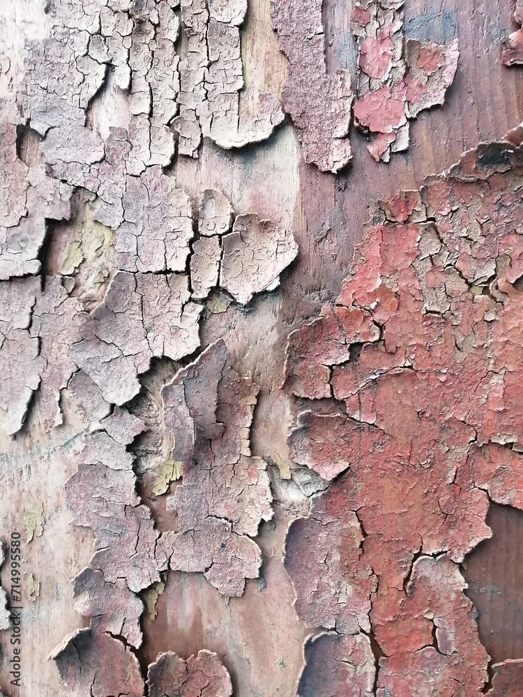 The surface of the old metal wall is covered with layers of rust. The ...