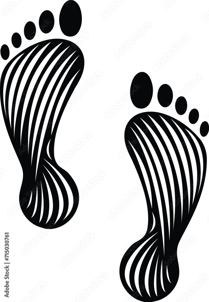 Footsteps Silhouette - Footprints artwork Stock Vector | Adobe Stock