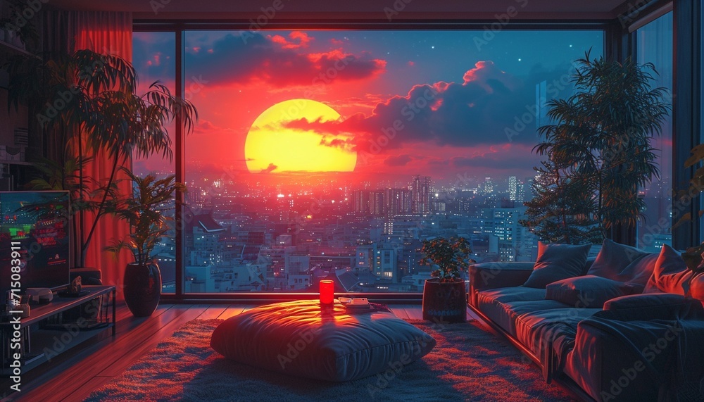 animated virtual backgrounds, stream overlay loop, interior, cozy ...