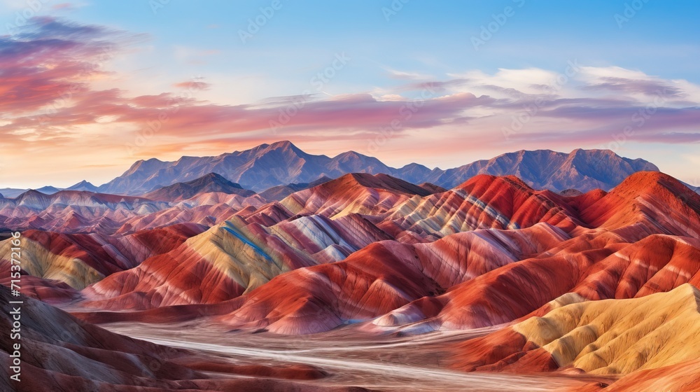 Foto de Stock Rainbow Mountains in Zhangye Danxia National Geopark ...