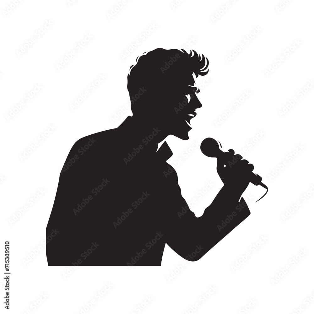 Cadence of Creativity: Singer Silhouettes Dancing to the Rhythmic Beats ...