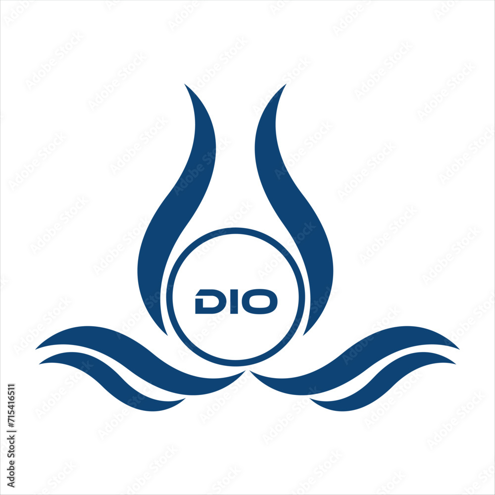 DIO letter water drop icon design with white background in illustrator ...