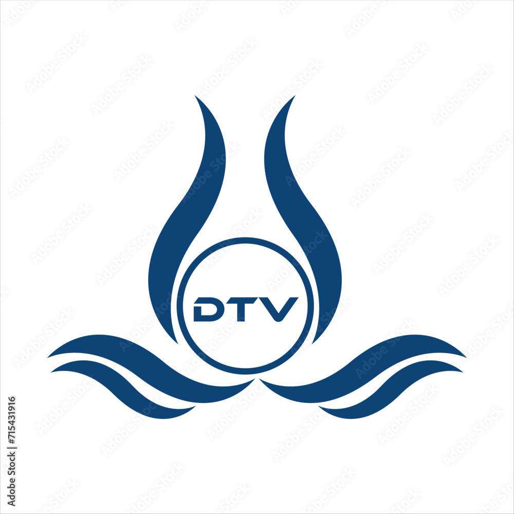 DTV letter water drop icon design with white background in illustrator ...