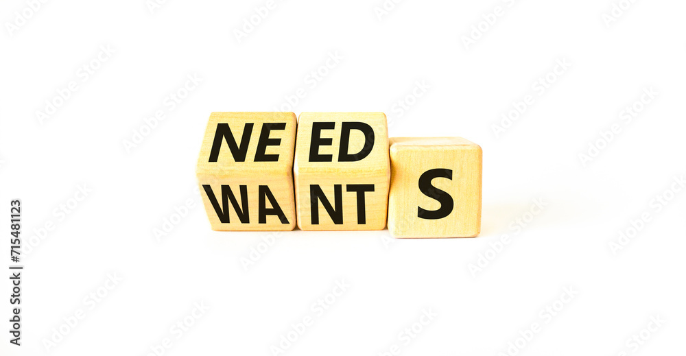 Wants or needs symbol. Turned wooden cubes and changed the word wants ...
