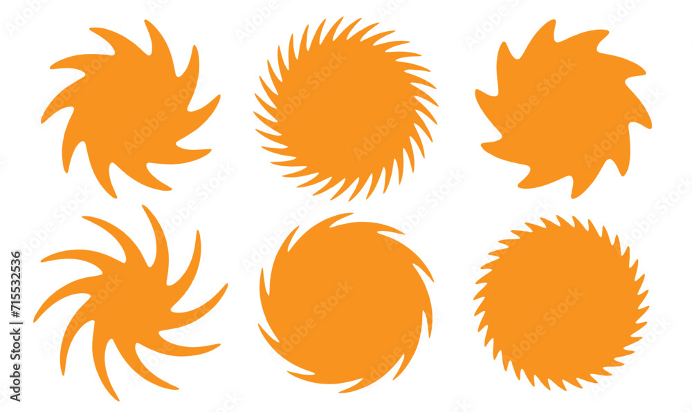 Swirling circles vortex. Set of vector starburst, sunburst badges ...