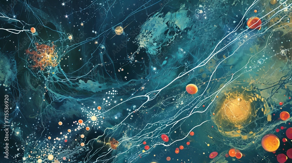 Interconnected Quantum Ecosystems Illustration - A Vibrant Display of ...