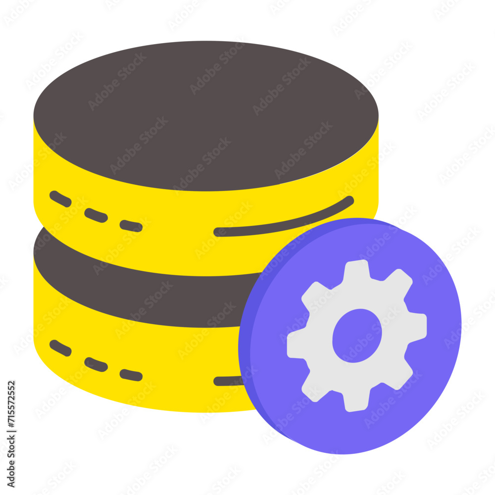 Relational database management system isometric Concept, Datafication Vector Icon Design, Big ...