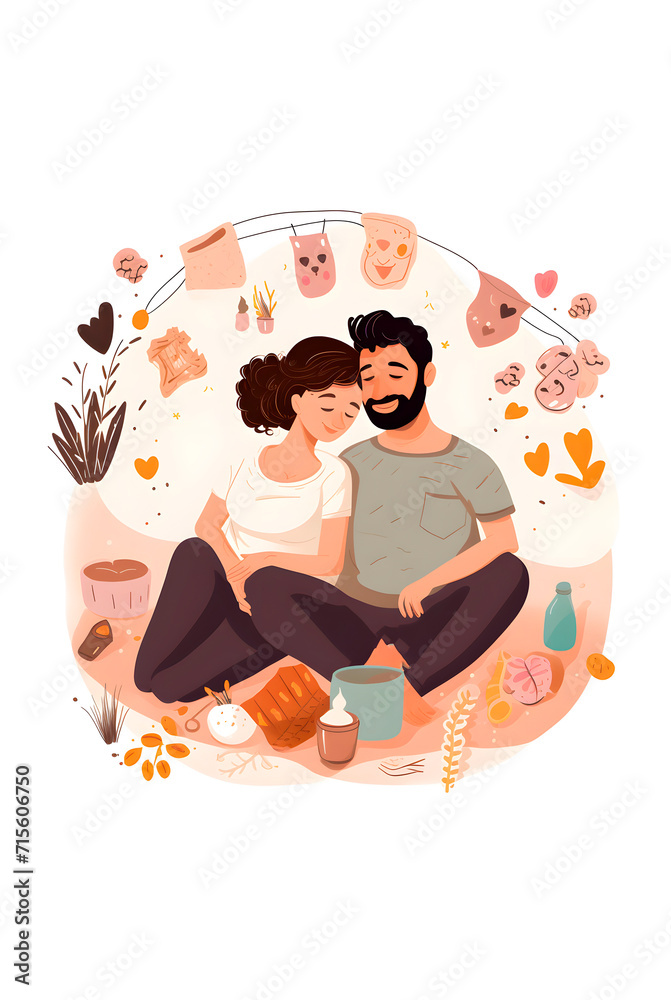 Couple in love. Man and woman embracing each other affectionately ...